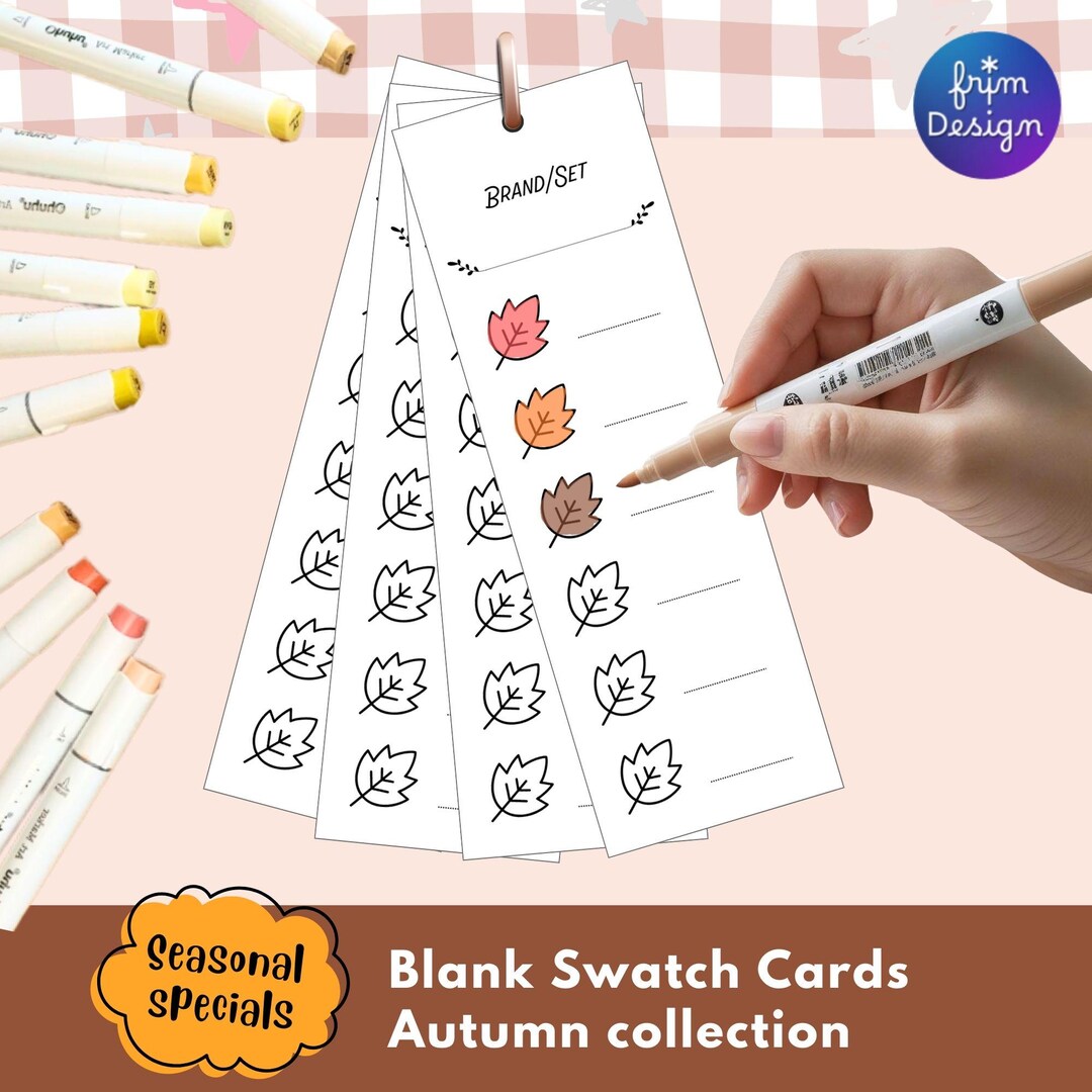 Maple Leaf Swatch Chart Templates – Blank Fall-themed Color Cards ...