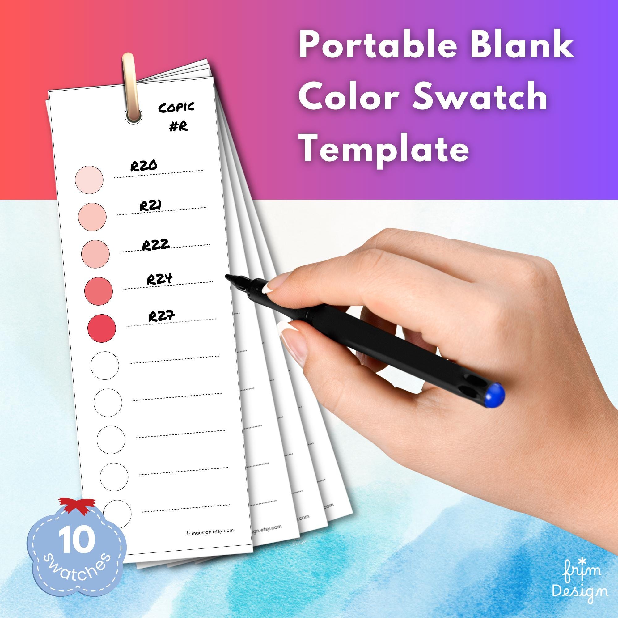 Mini Color Swatch Template, Color Testing - Circle Swatch Card ...