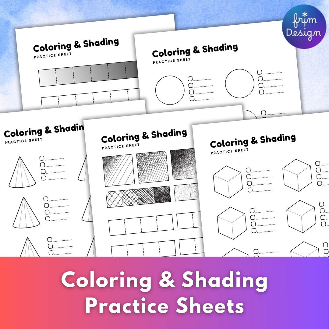 Shading Practice Sheets - 12 Printable Worksheets for Learning Gradient ...