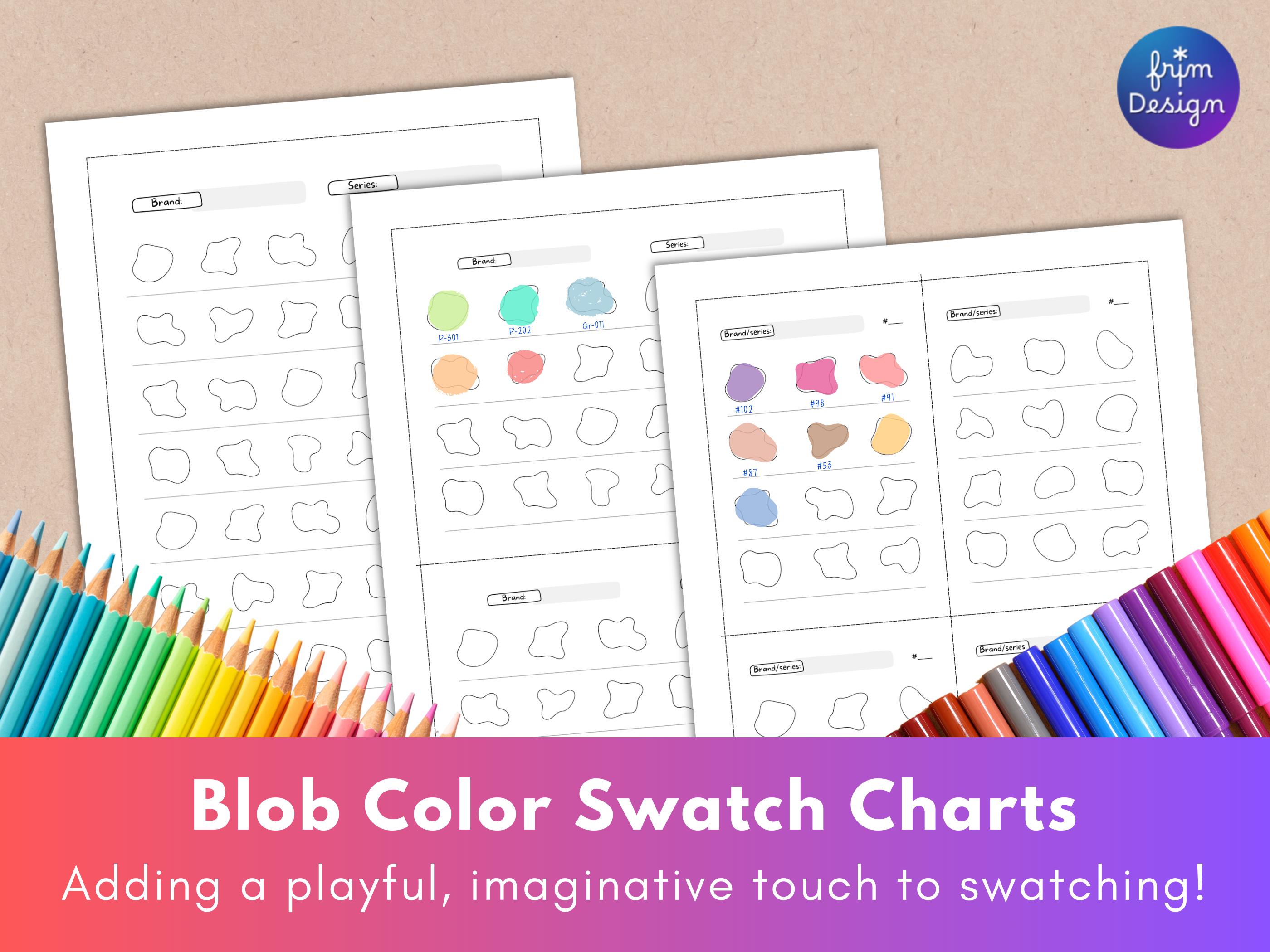 Color Swatch Chart, Alcohol Marker Swatch Sheet, Cute & Fun Organic ...