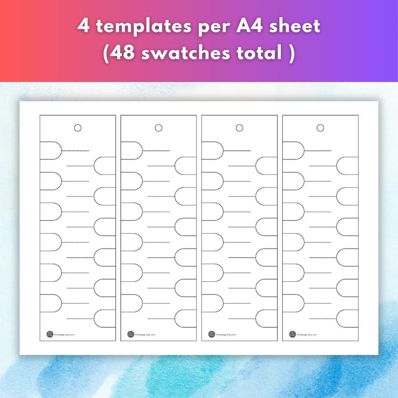 Portable Color Swatch Template - Travel Size Marker Swatch Sheet, Blank ...
