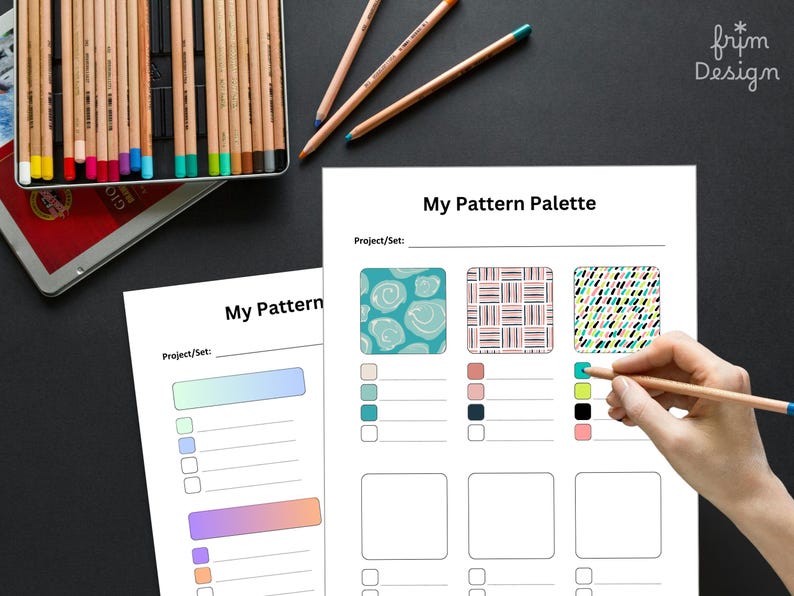 Blank Color Swatch Chart | Blending & Pattern Practice Sheets Bundle ...