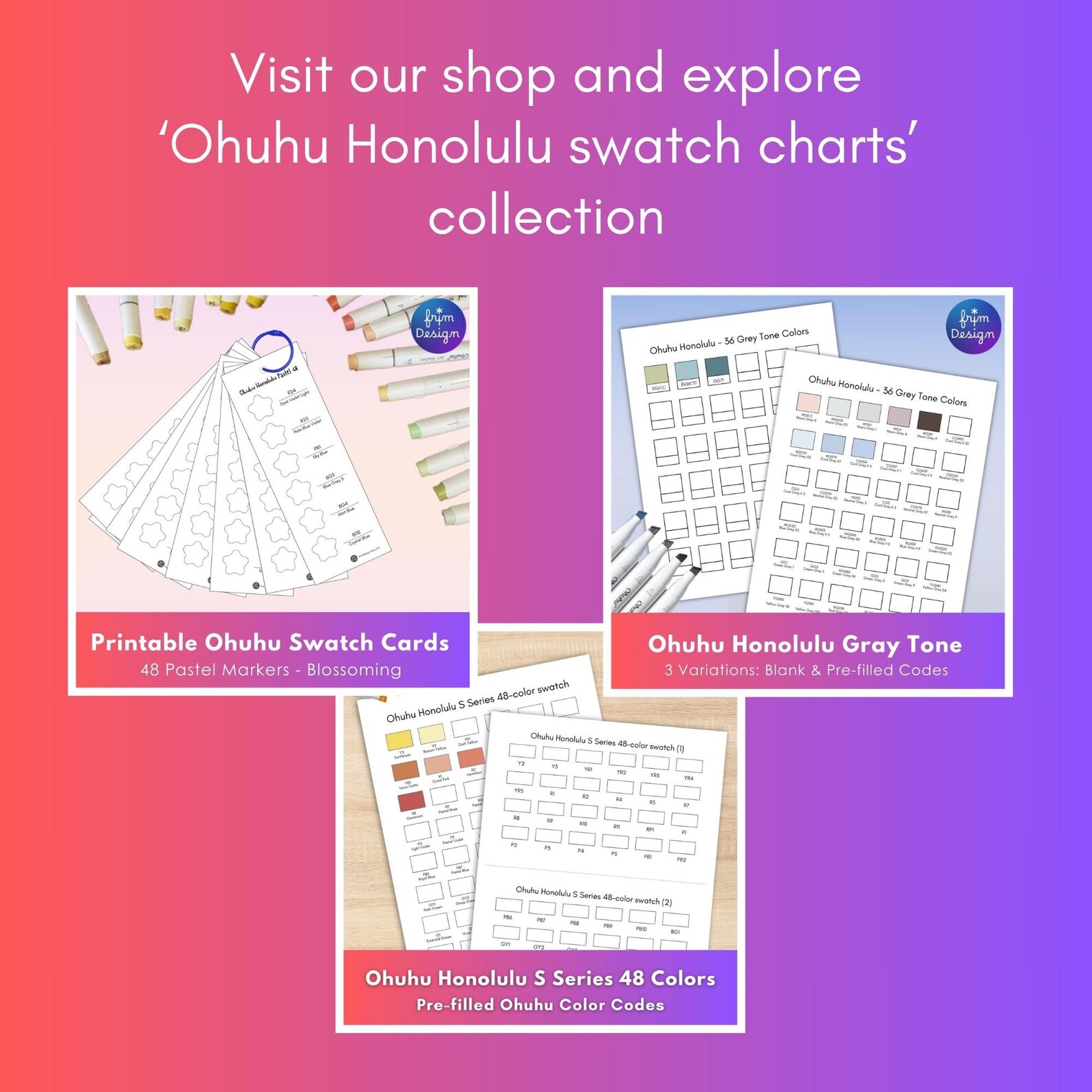 Ohuhu Skin Tone Swatch Chart: Chibi Portrait Style for 24 and 36 Set ...