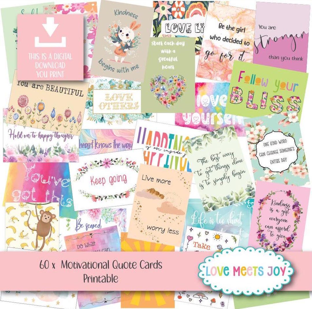 Printable Motivational Quote Cards, Mix of Styles, Affirmation Cards ...