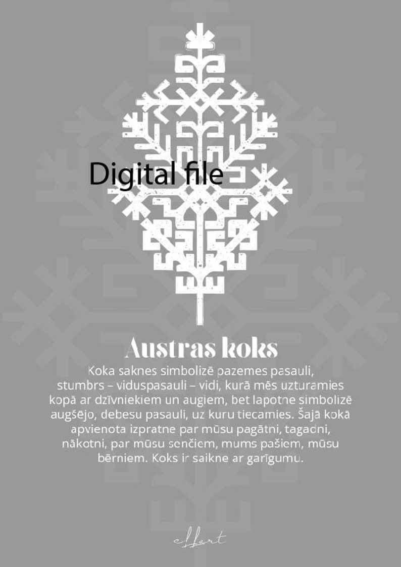 Latvian Symbols Austras Tree. Latvju Zīme Austras Koks. Digital File ...