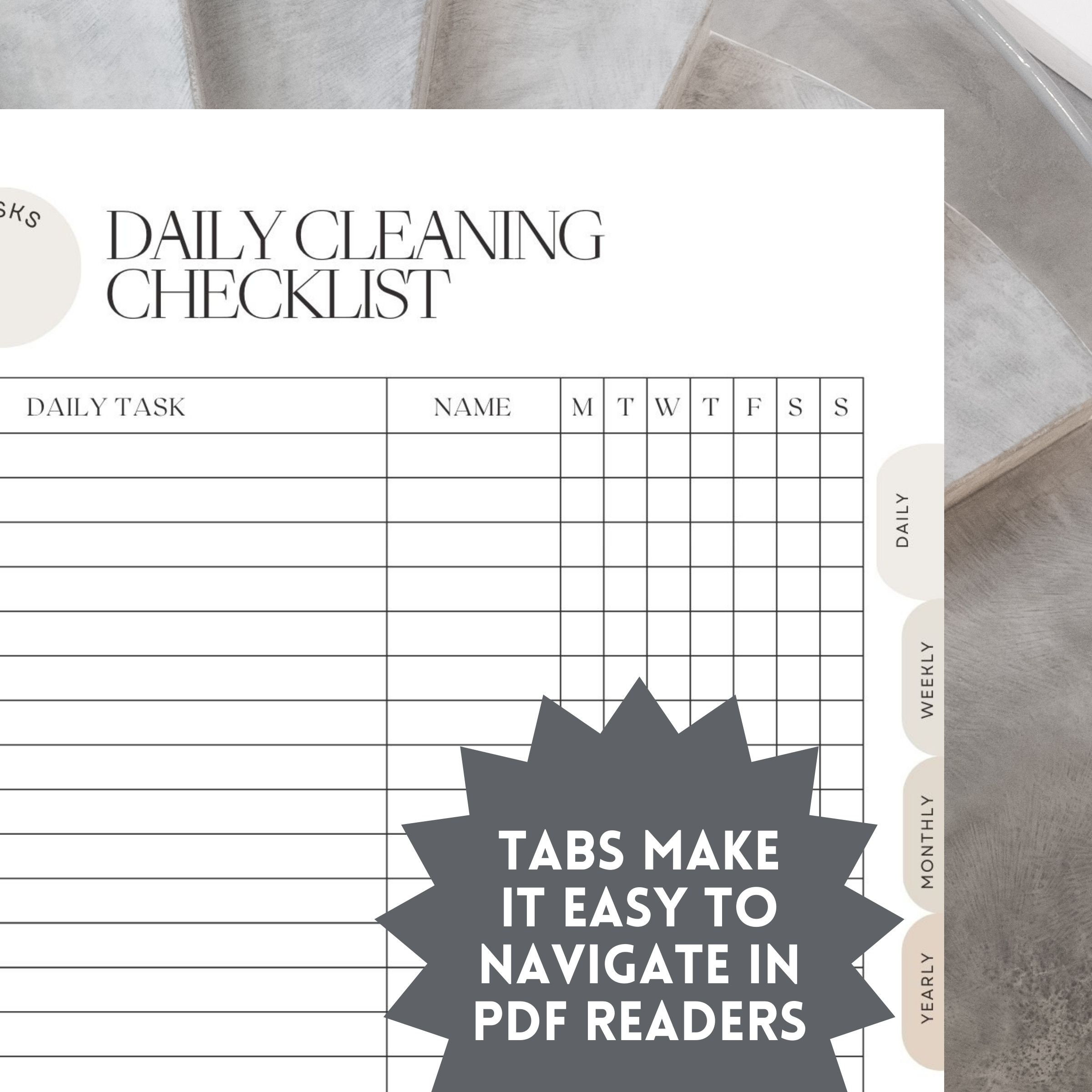 Cleaning Schedule Template Checklist Planner Printable Daily Planner ...