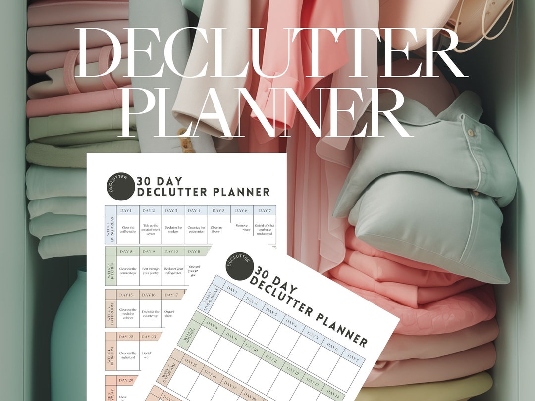 Declutter Planner Declutter Checklist Planner Templates Editable Chore ...