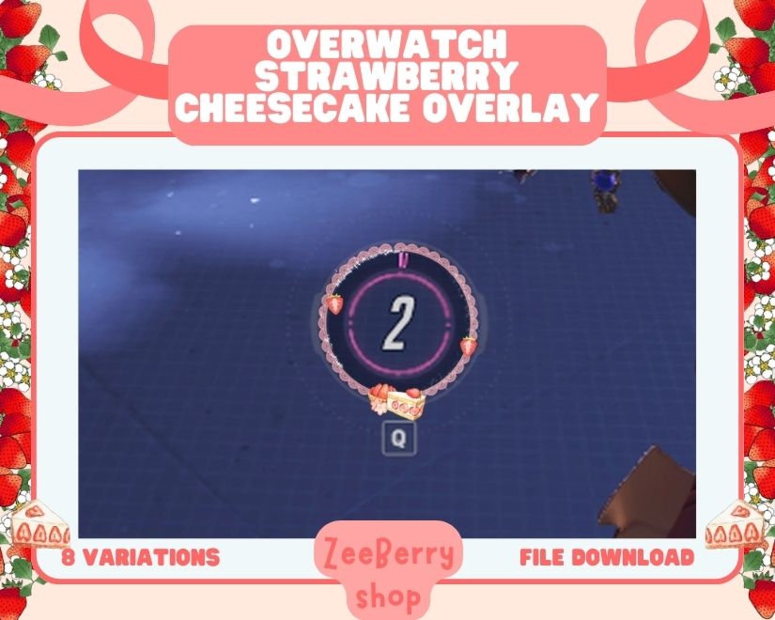 Strawberry Cheese Cake, Overwatch Stream Overlay Bundle - Etsy