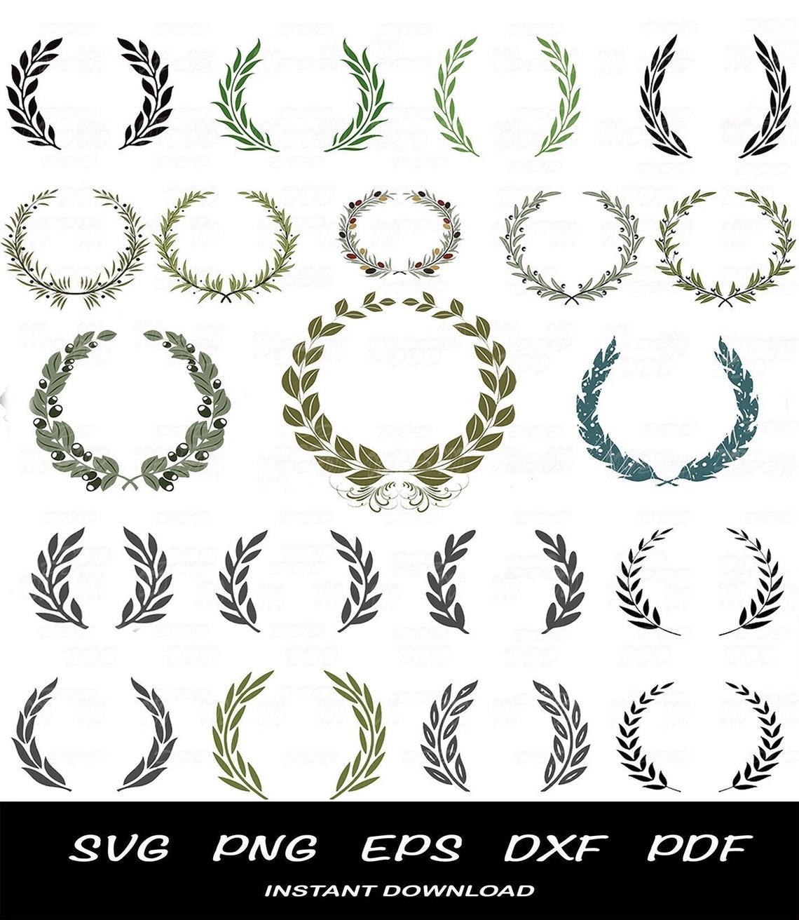 Laurel Wreaths SVG Wreath SVG Floral Wreath Laurel SVG Wedding Wreath ...