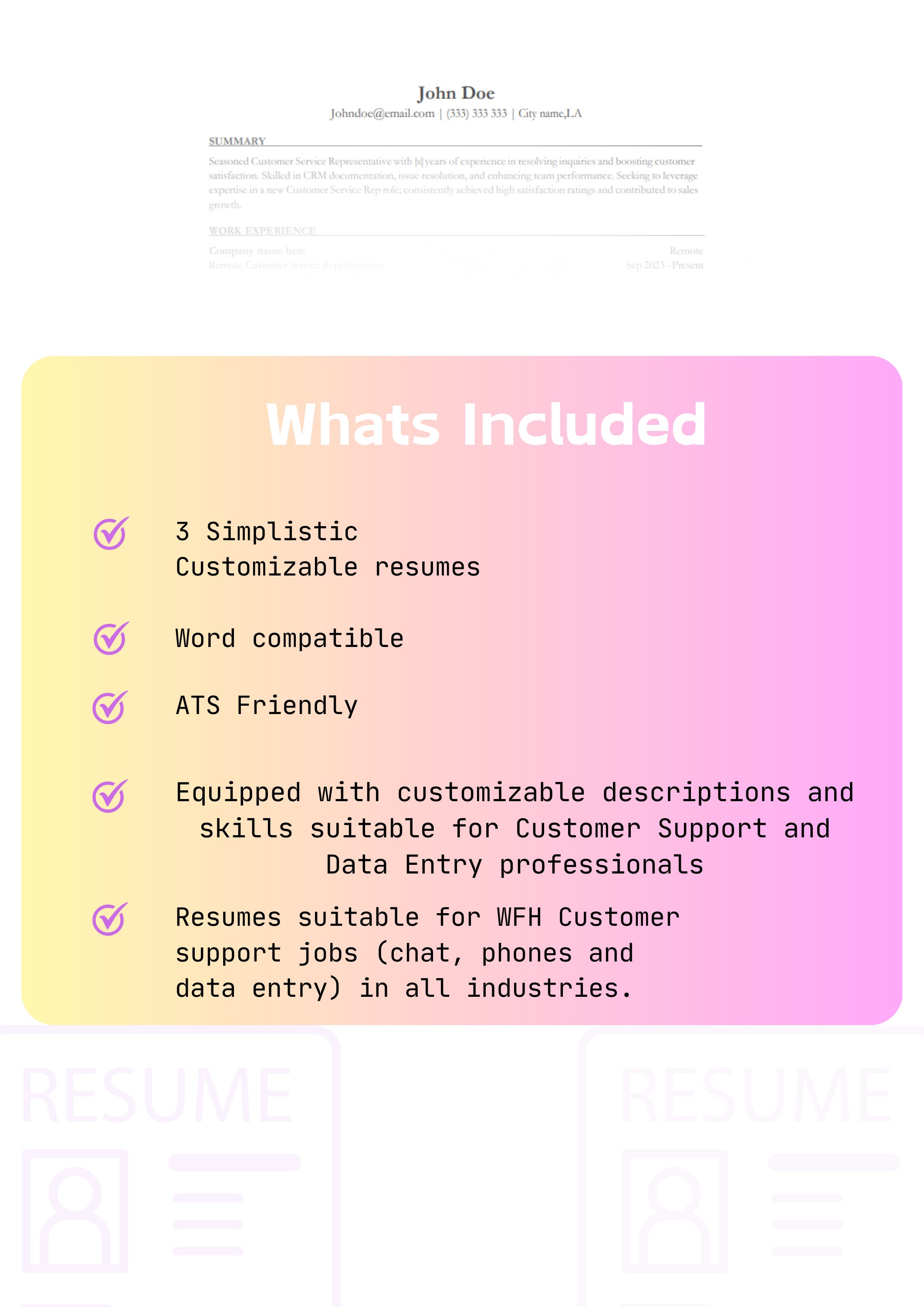 Remoteready Resumes: Tailored Templates for WFH Job Seekers - Etsy