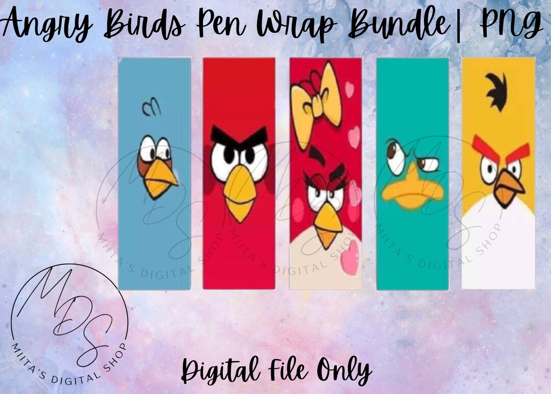 Angry Birds Pen Wrap Bundle Digital File | Pen Wrap | Gnomes | Glitter ...