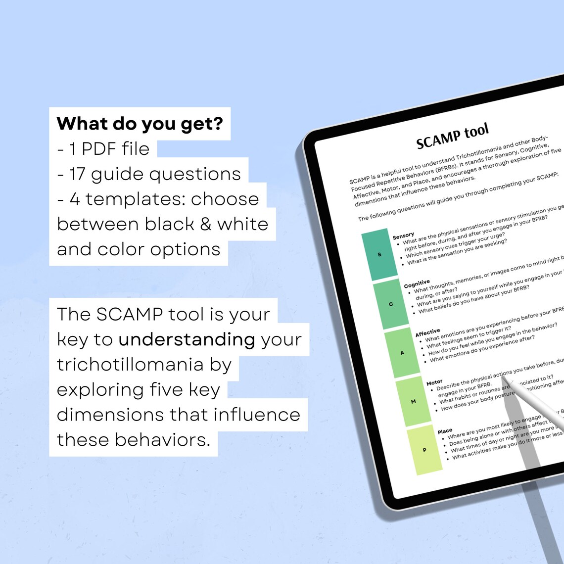 Trichotillomania SCAMP Tool, Body-focused Repetitive Behaviors Recovery ...