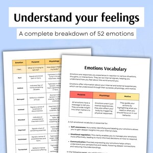 Emotions Vocabulary, Emotional Regulation Tool, Identify Your Emotions ...