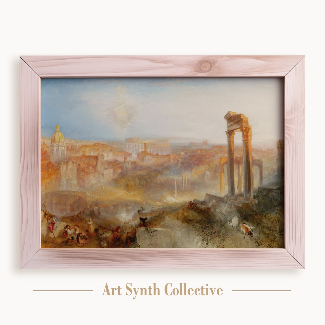 Modern Rome Campo Vaccino, Printable Vintage Oil Painting Gothic ...