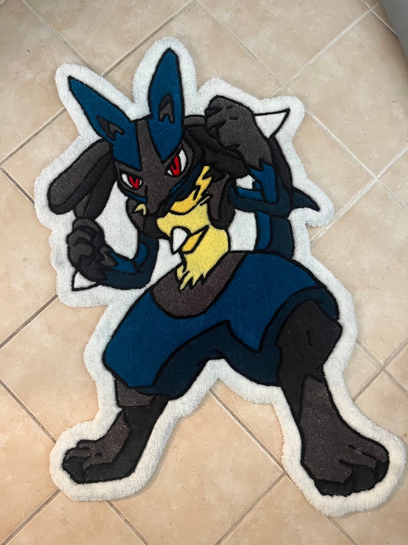 Lucario Tufted Rug From Pokémon - Etsy