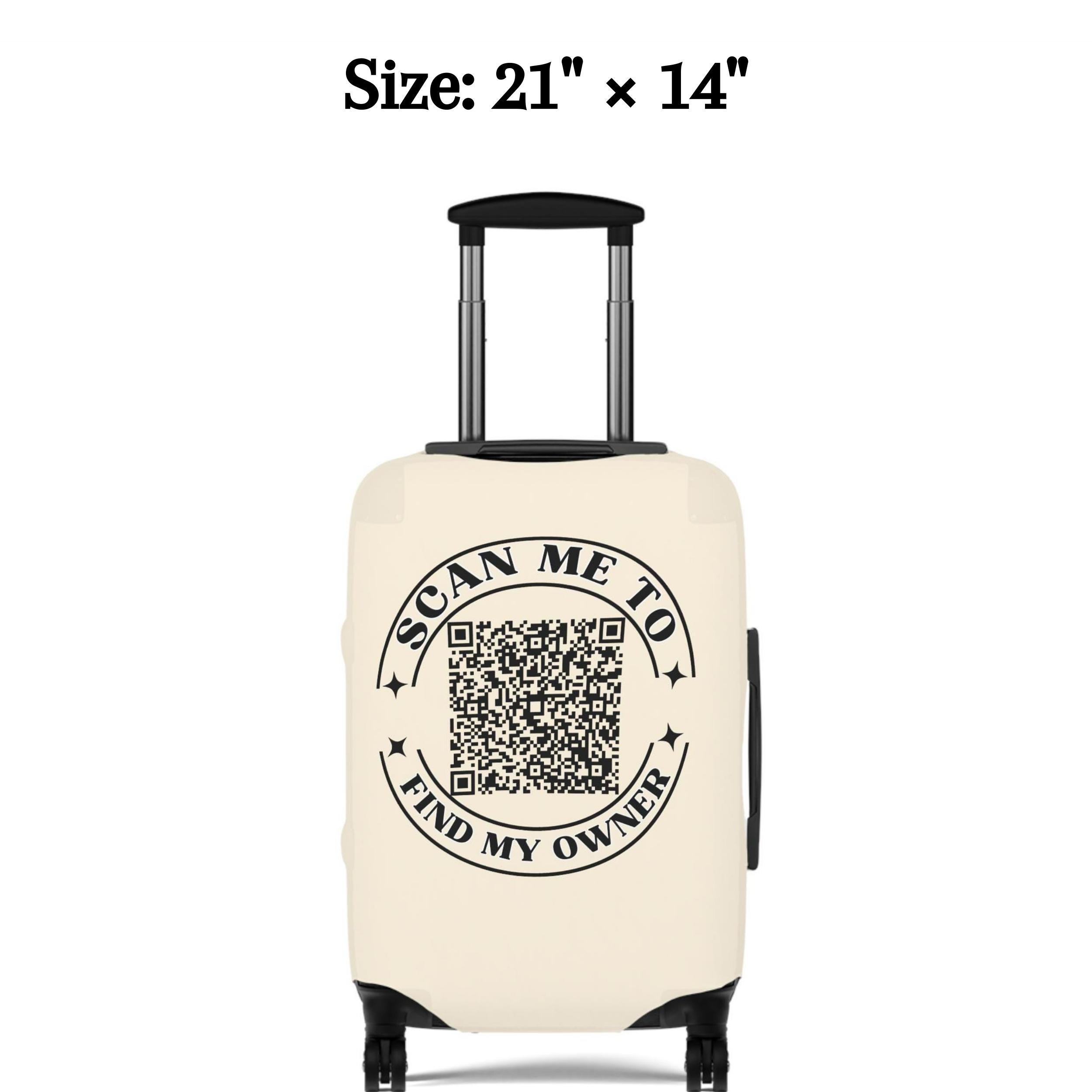 Custom QR Code Luggage Cover, Custom Luggage Cover, Changeable ...