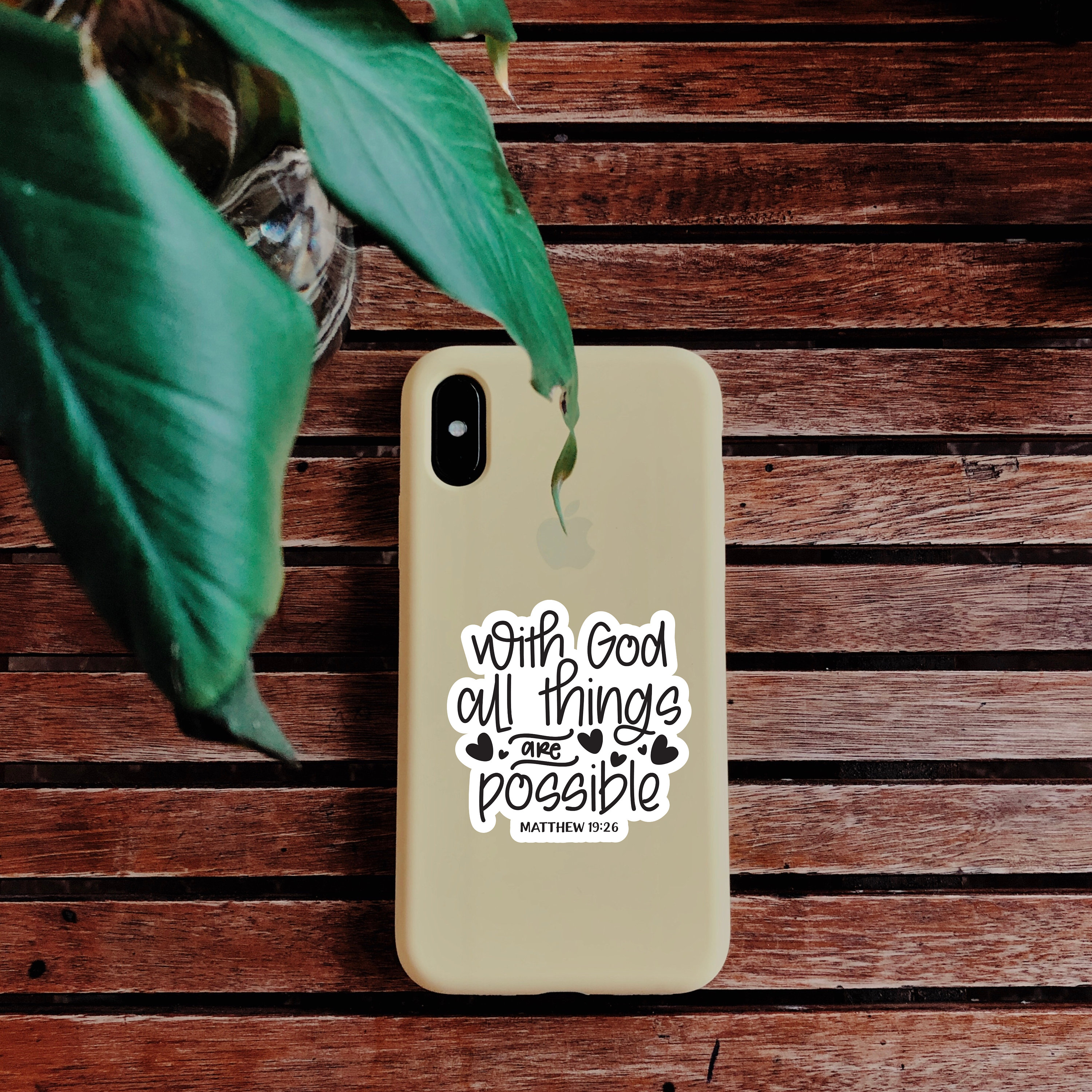Christian Bible Verse Sticker, With God ALL Things Are Possible Bible ...
