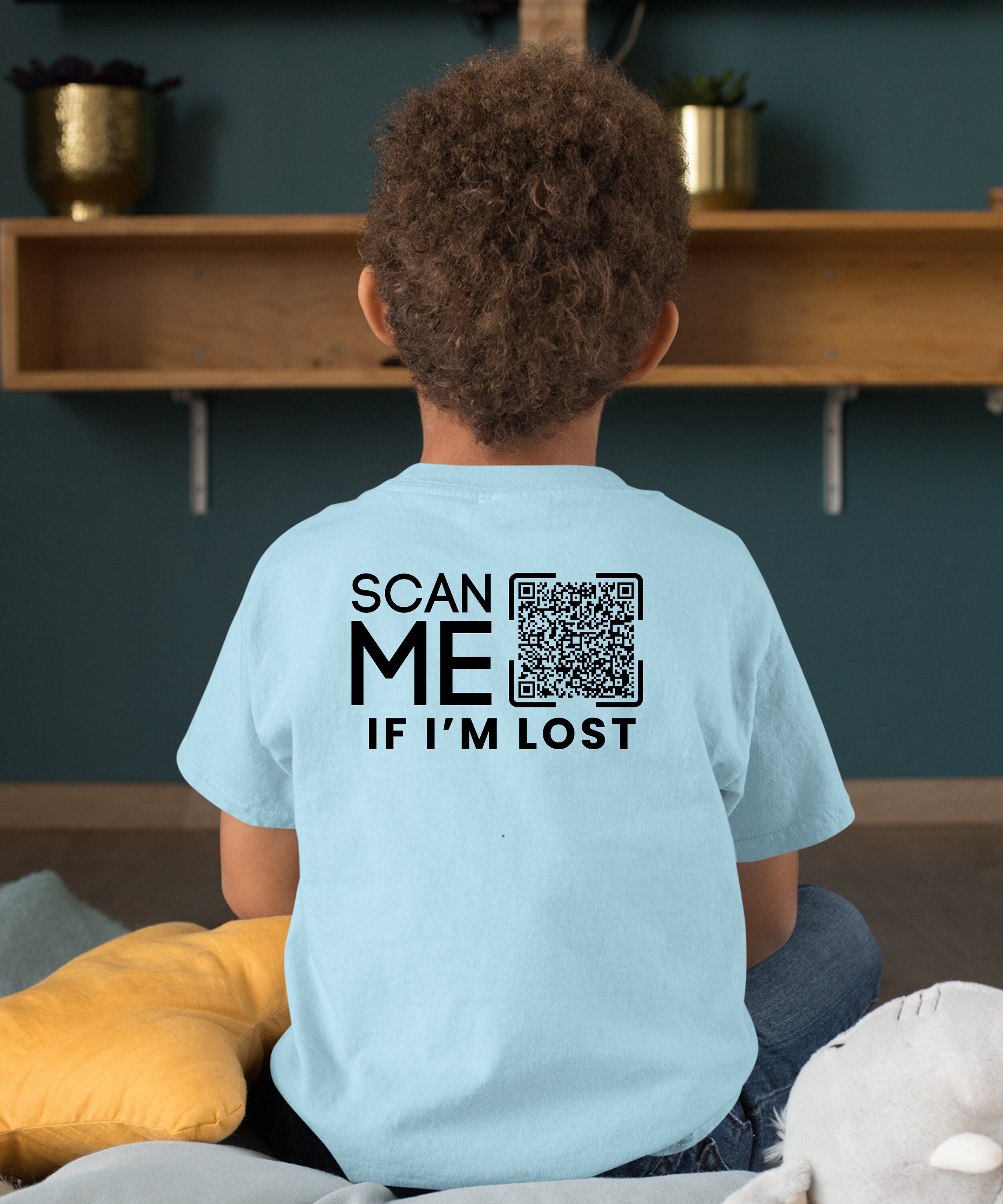 Kids Safety QR Code Scan Me If I'm Lost Shirt for Kids, Lost and Found ...