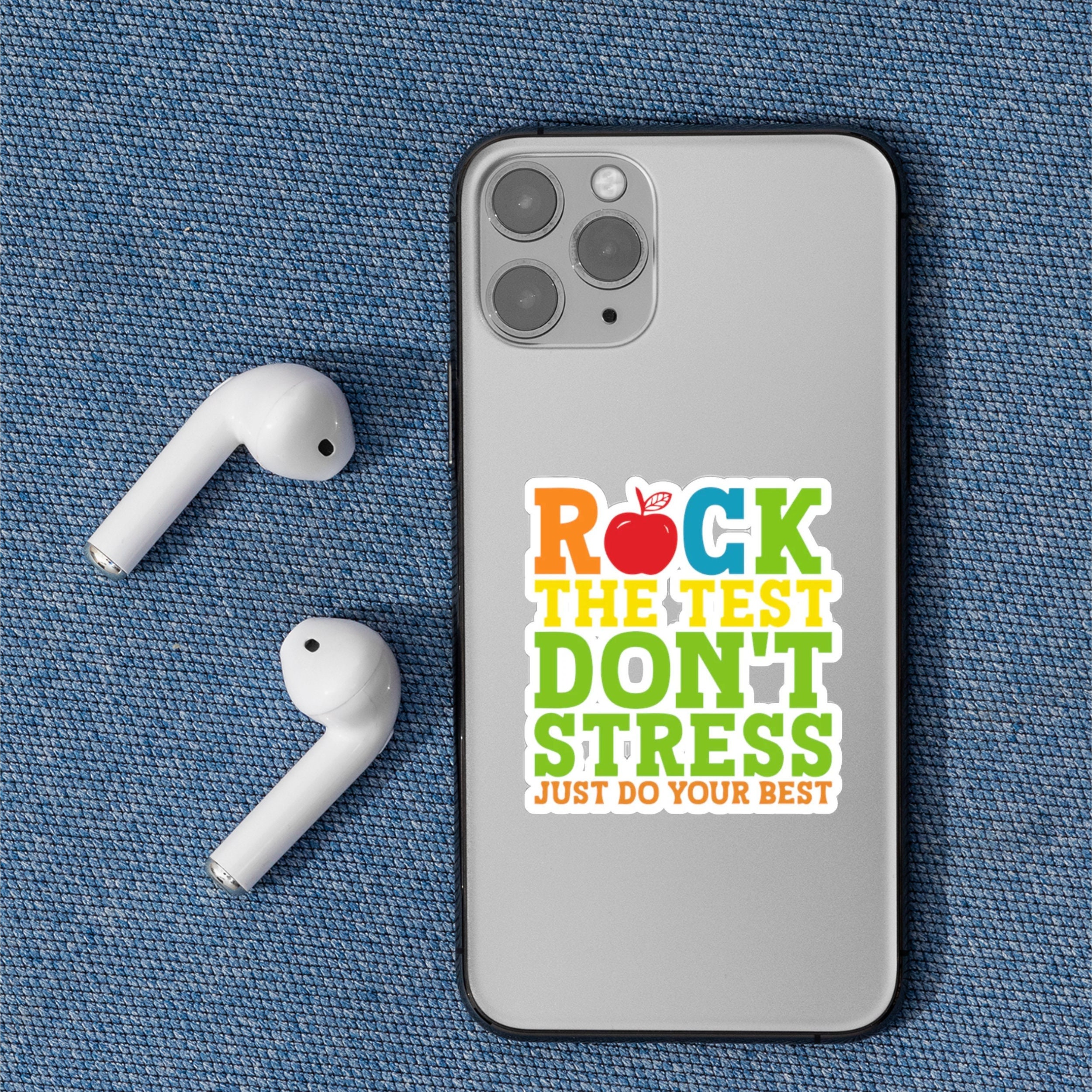 Teacher Testing Day Sticker, Rock the Test Don't Stress Just Do Your ...