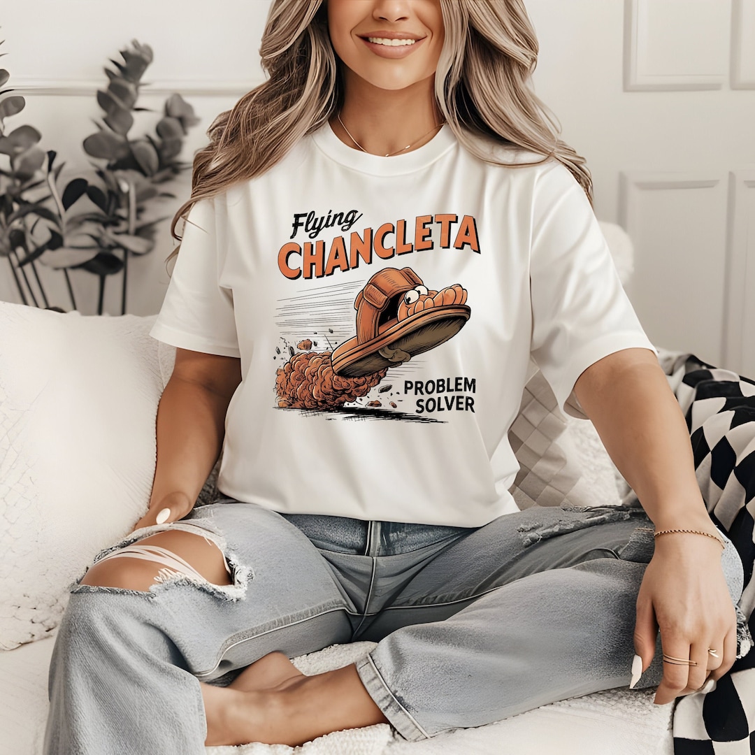 Funny Hispanic Heritage Month T-shirt: Flying Chancleta Latina Tee - Etsy