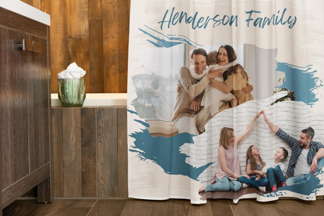 Personalized Photo Shower Curtain, Customized Name Shower Curtains ...