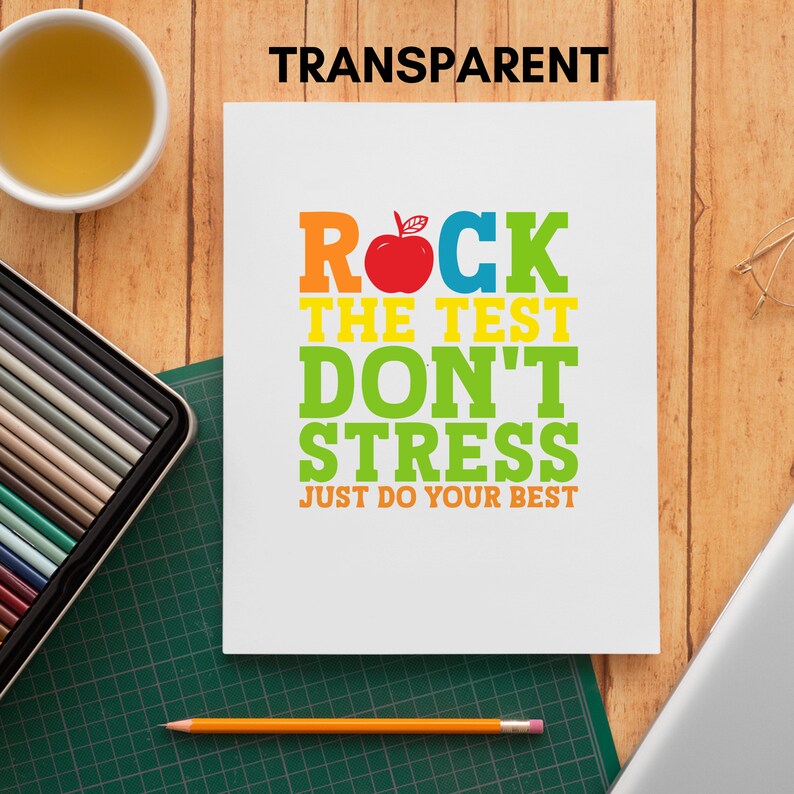 Teacher Testing Day Sticker, Rock the Test Don't Stress Just Do Your ...