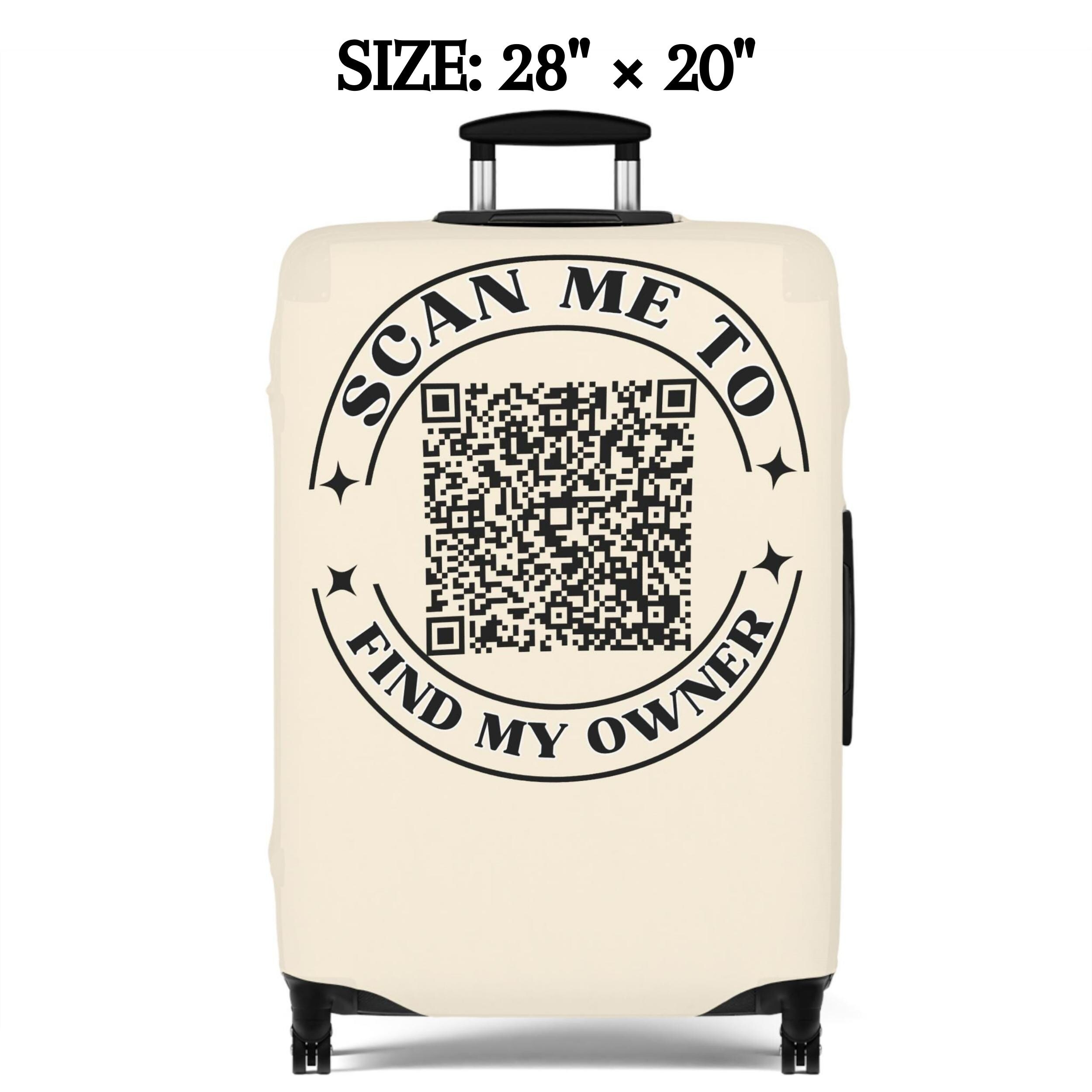 Custom QR Code Luggage Cover, Custom Luggage Cover, Changeable ...