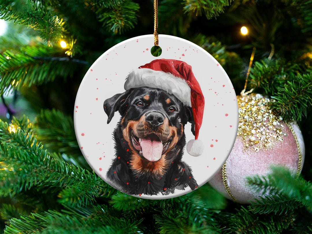 Custom Rottweiler Christmas Ornament, Dog Christmas Ornament ...
