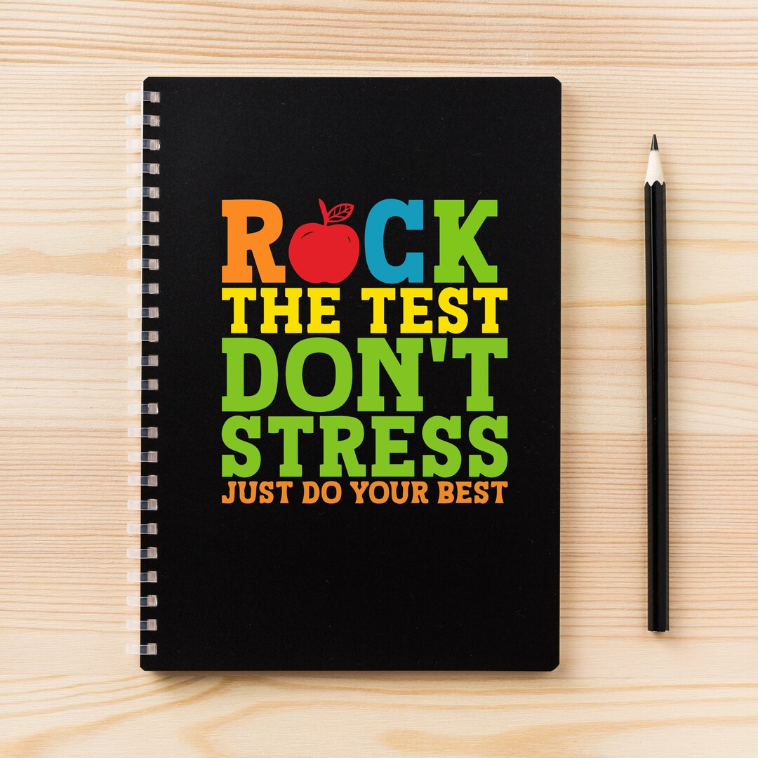 Teacher Testing Day Sticker, Rock the Test Don't Stress Just Do Your ...