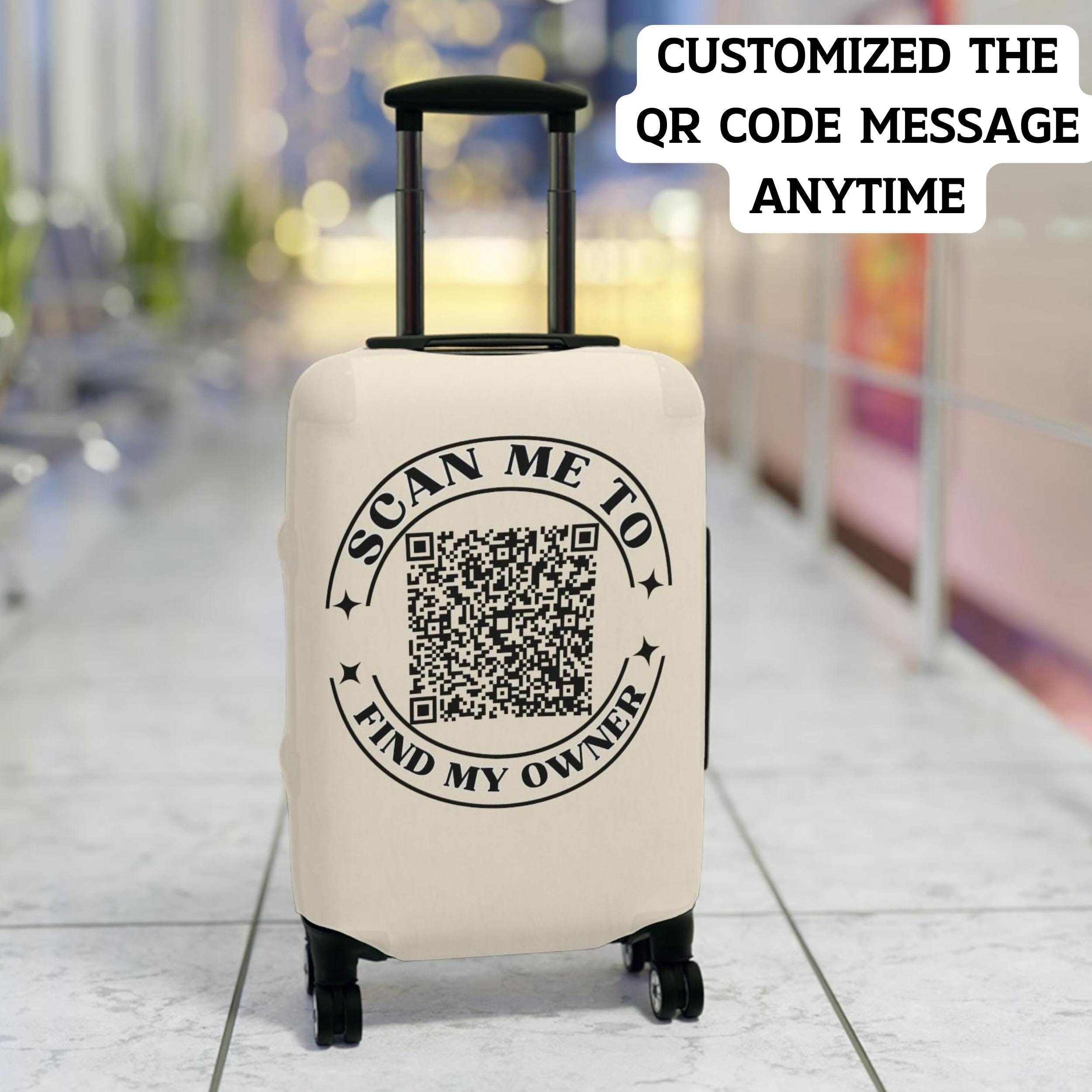 Custom QR Code Luggage Cover, Custom Luggage Cover, Changeable ...