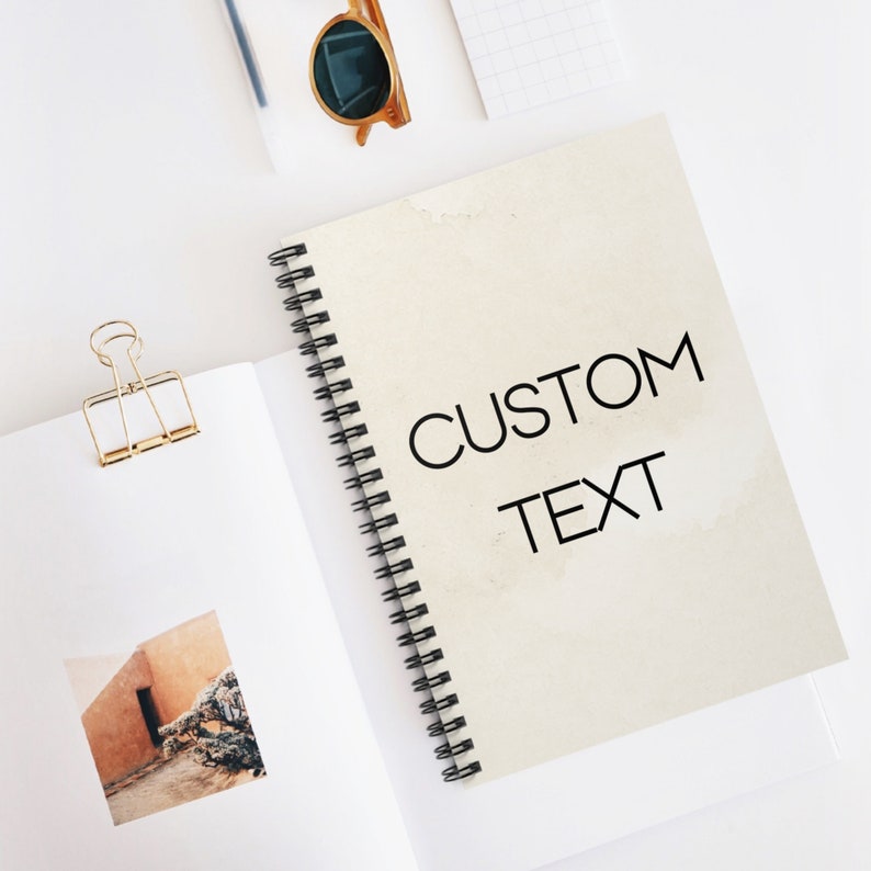 Custom Text Notebook, Notebook Personalized, Custom Spiral Journals ...
