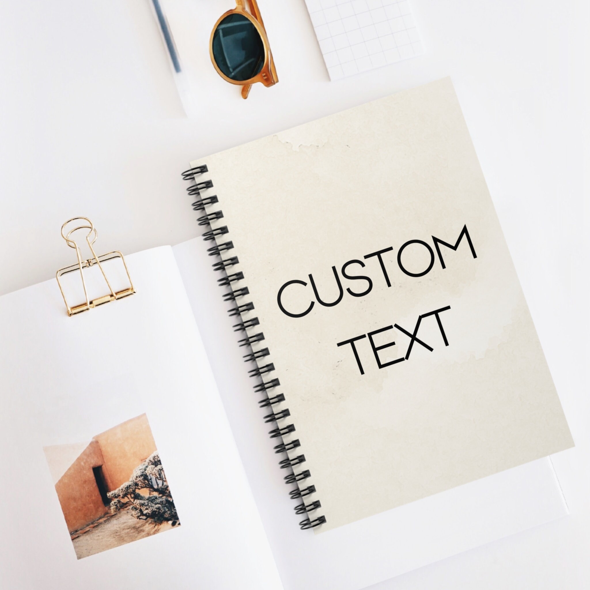 Custom Text Notebook, Notebook Personalized, Custom Spiral Journals ...