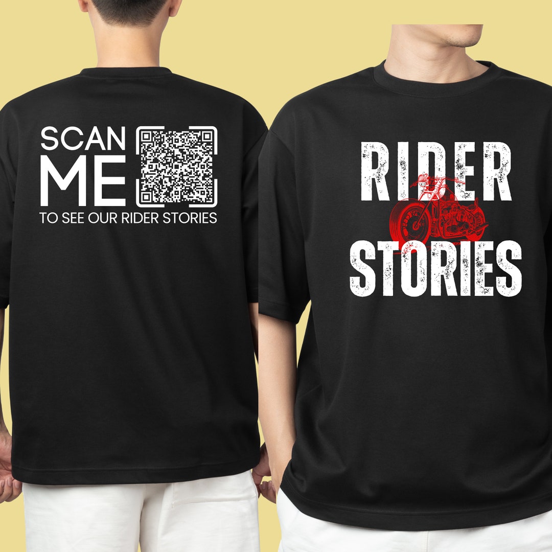 Motorcycle Rider QR Code Custom Message Shirt, Motorcycle Rider Stories ...