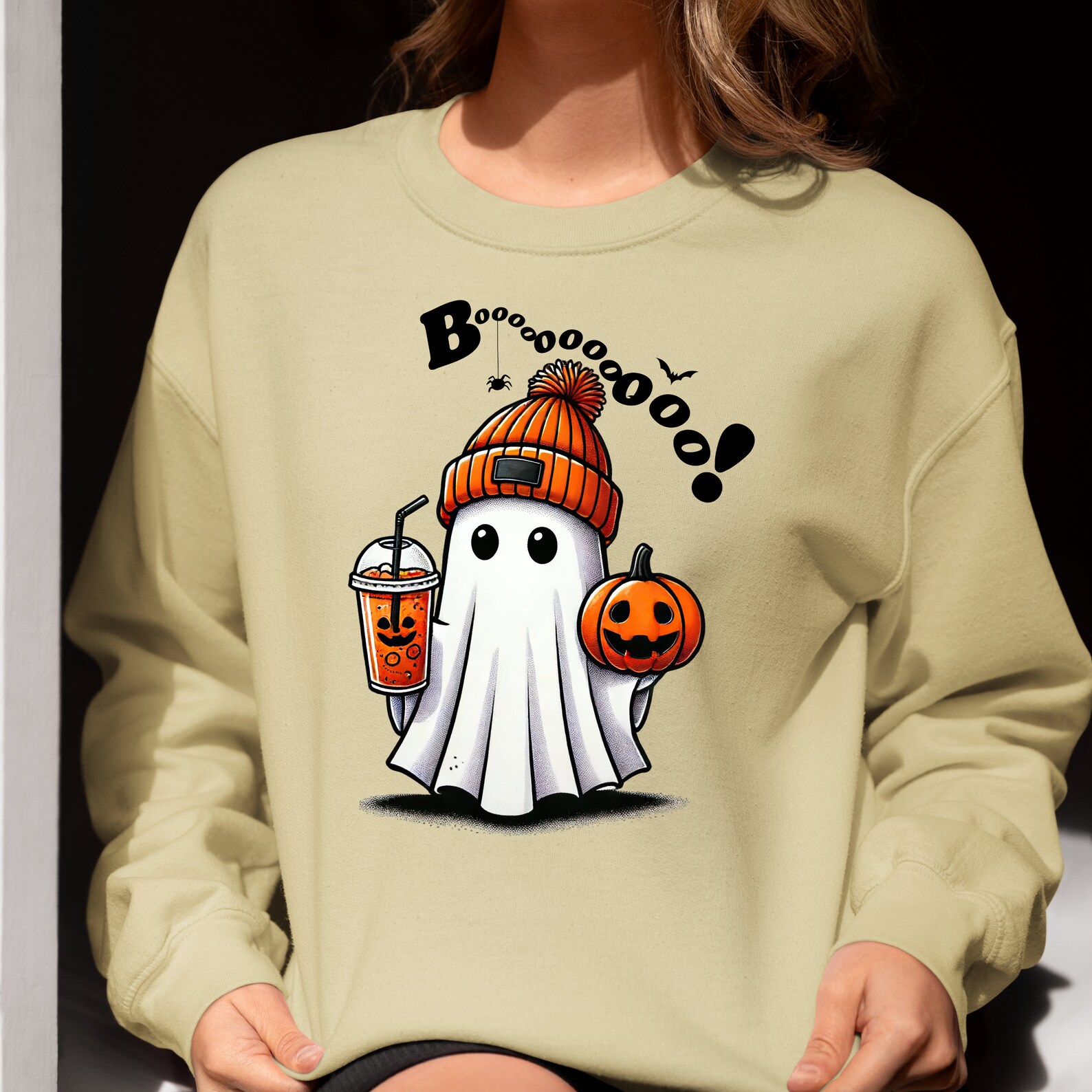 Halloween Boo Ghost Sweatshirt, Cute Boo Sweatshirt, Spooky Ghost ...