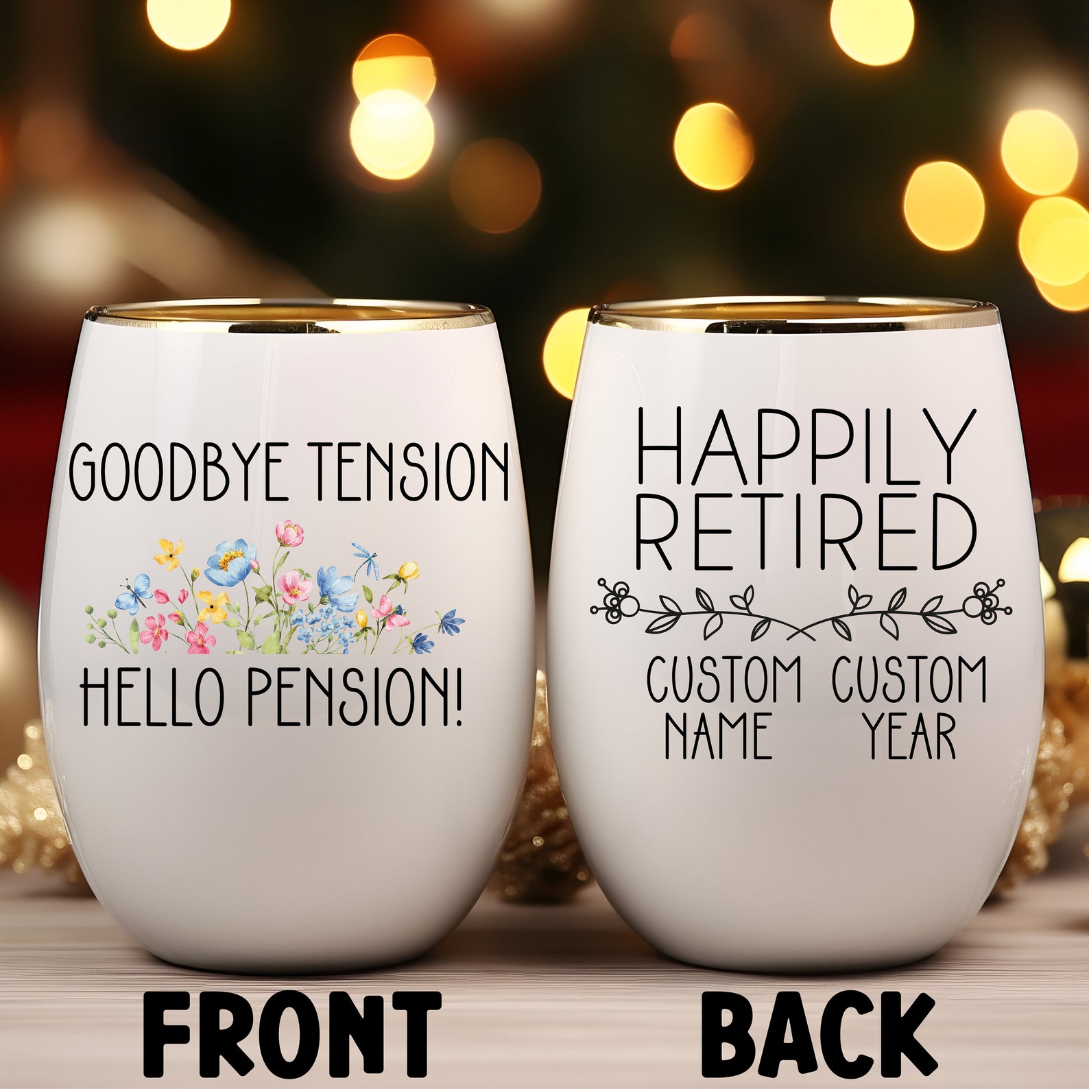 Custom Wine Glass Retirement for Women Gift Retired Boss Coworker Wine ...