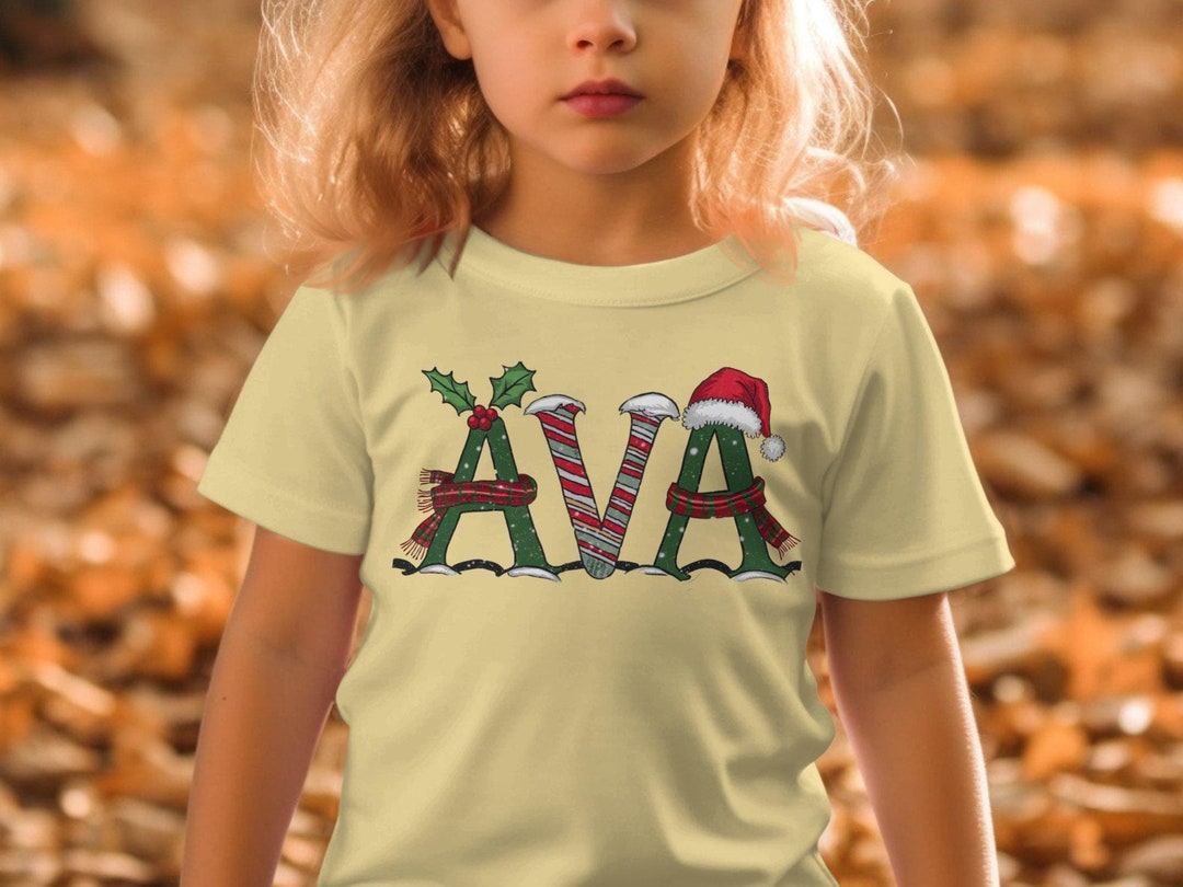Ava Christmas Name Shirt, Ava Christmas Gift, Ava Santa Hat Shirt, Ava ...