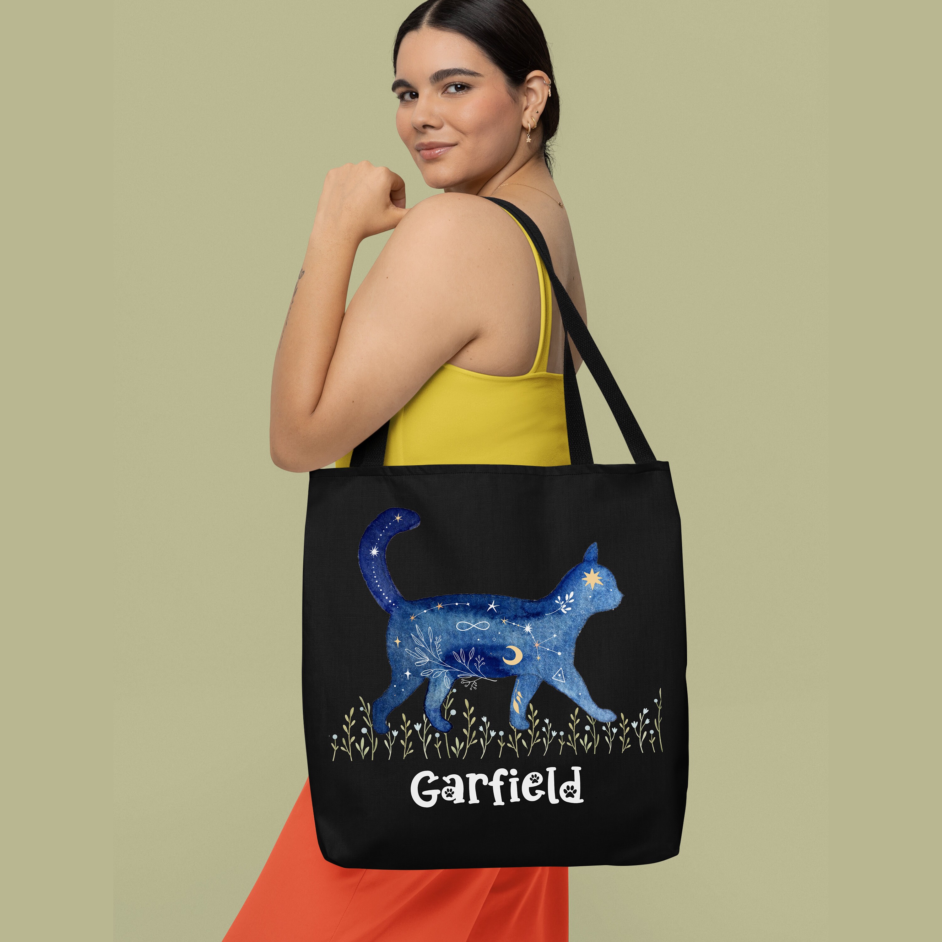 Custom Name Pet Tote Bag Tote Bag for Cat Lovers Custom Name Cat Bag ...