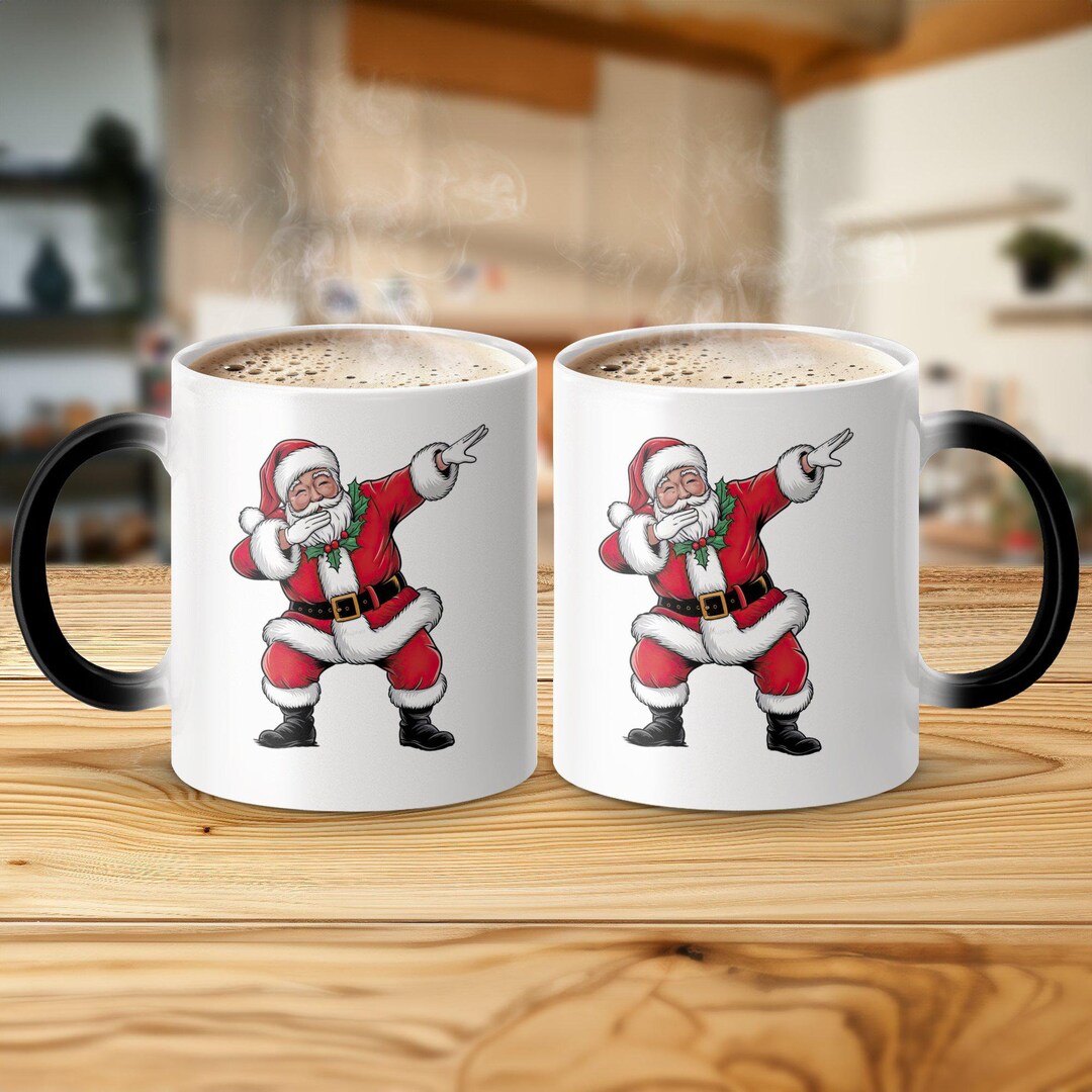 Funny Santa Claus Dabbing Mug, Color Changing Christmas Coffee Cup ...