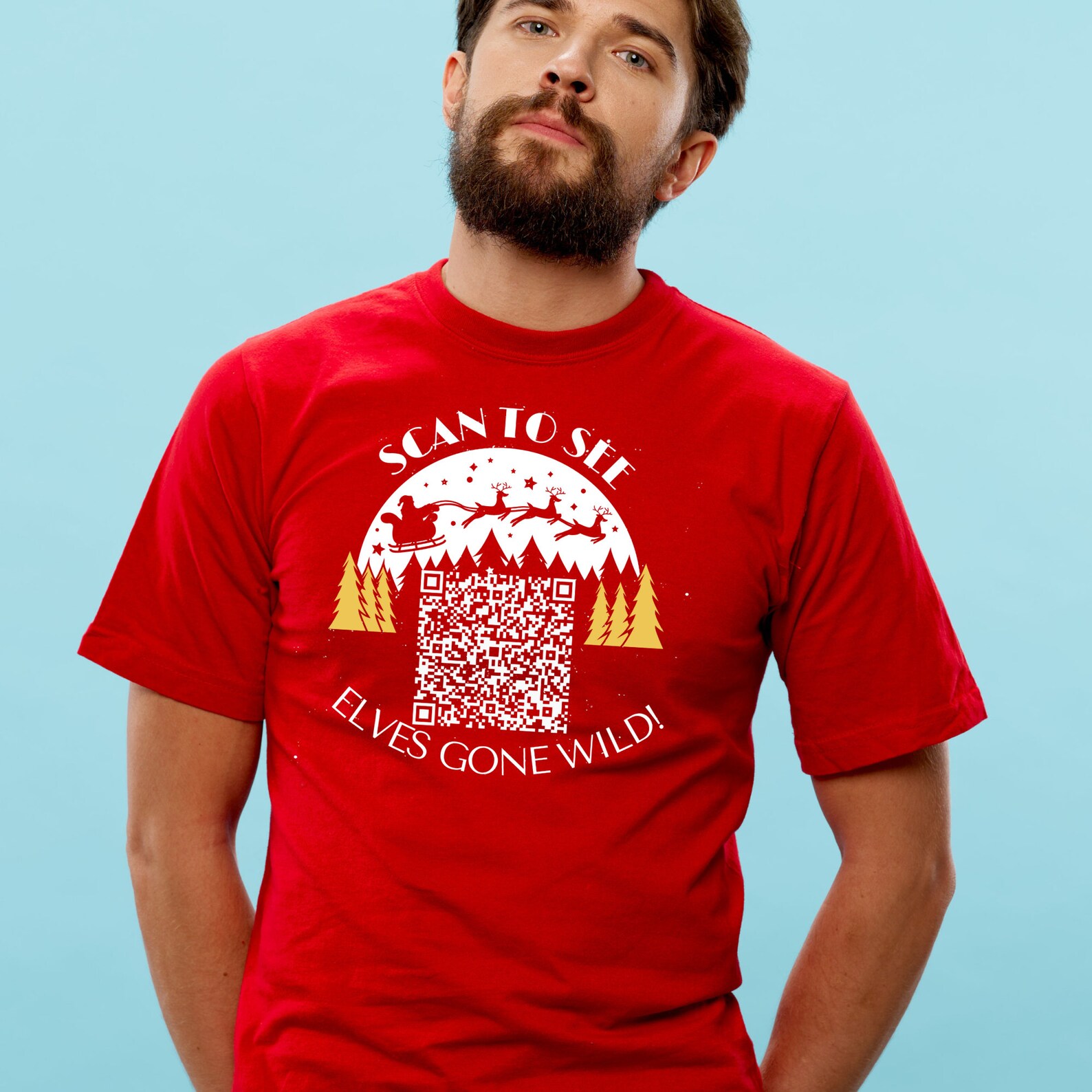 Christmas Changeable QR Code Message Shirt, Holiday Tee, Changeable QR ...