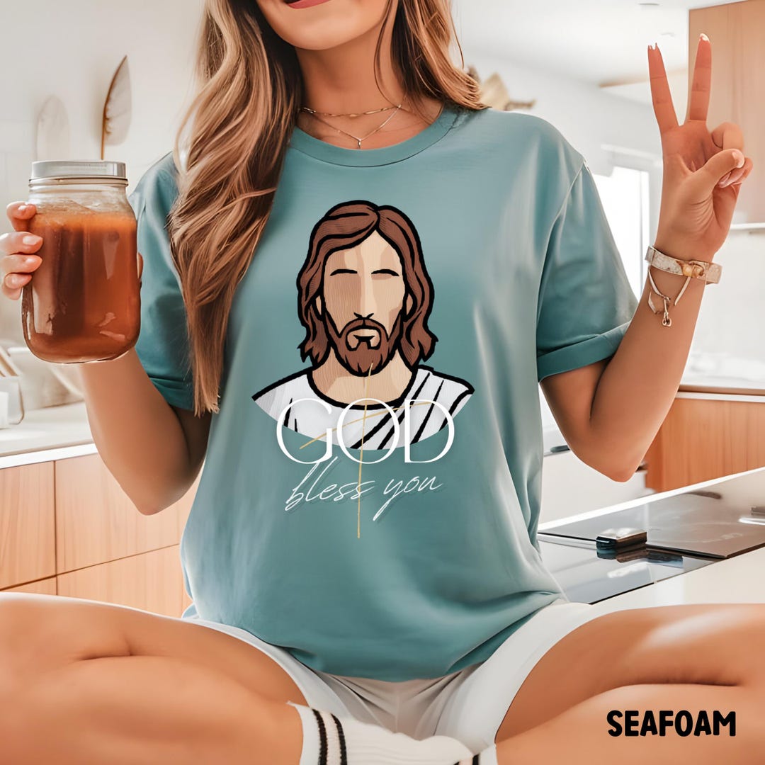 Jesus Christ God Bless You Shirt: Christian Religious Tee - Etsy