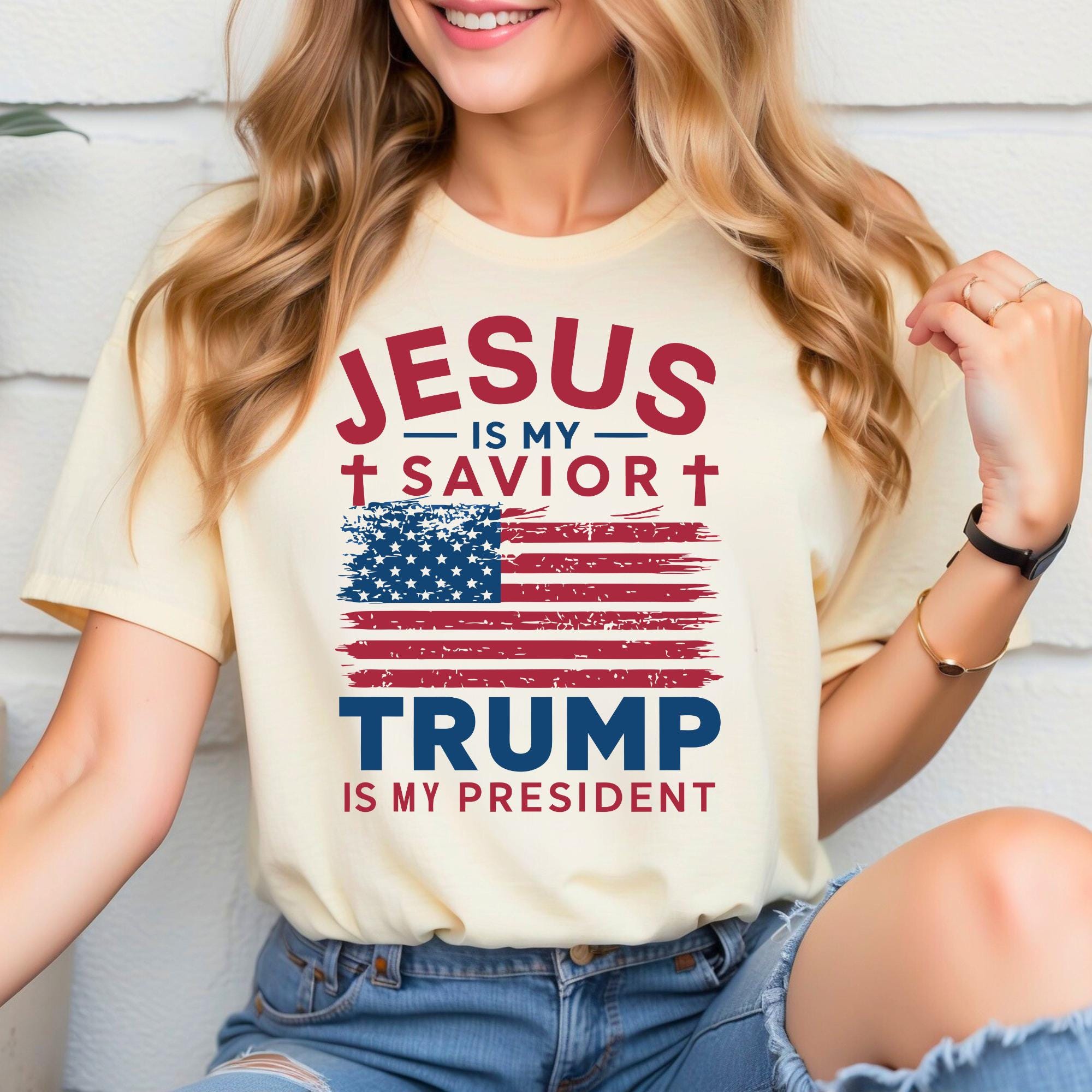 Jesus is My Savior Trump is My President Shirt, 47th President Trump ...