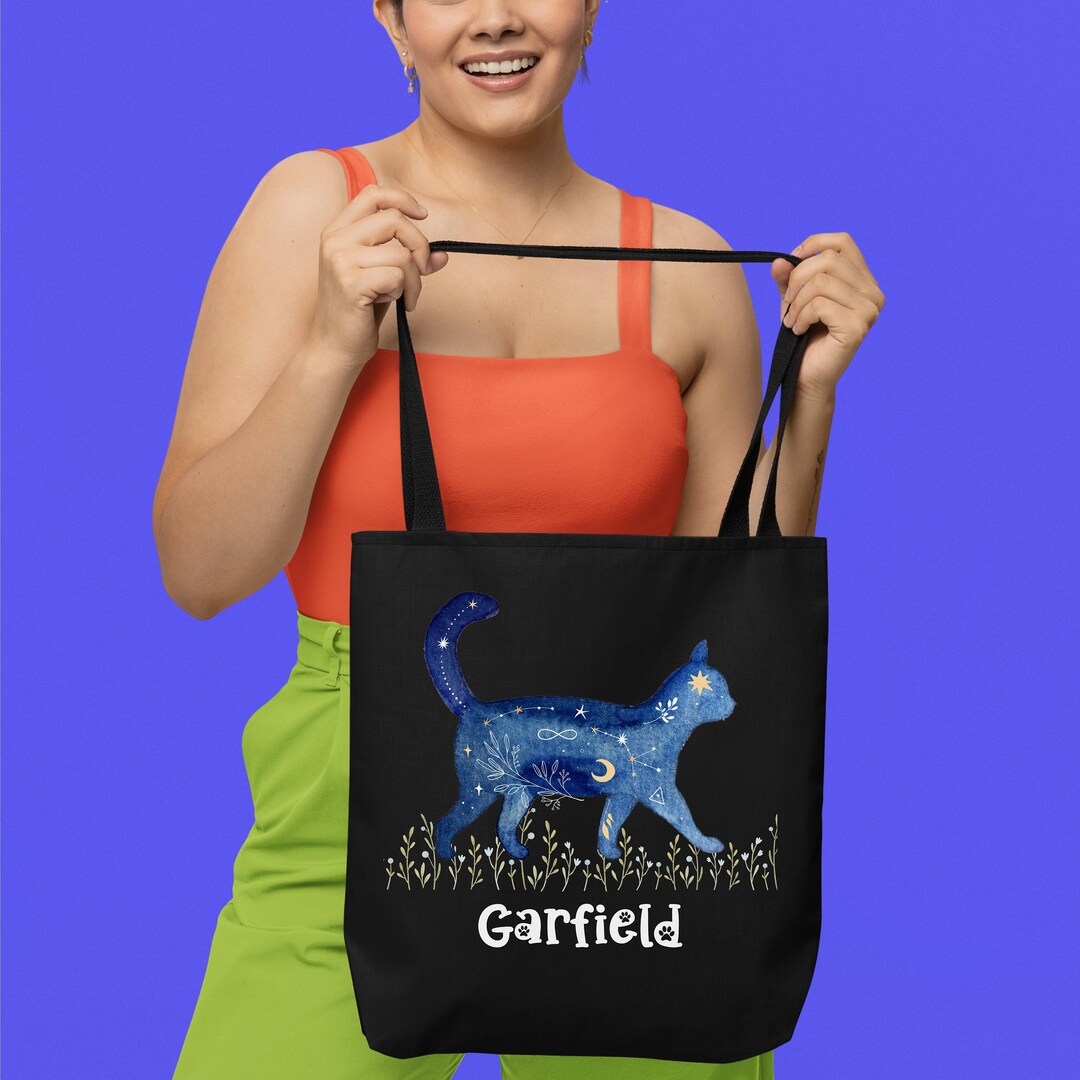 Custom Name Pet Tote Bag Tote Bag for Cat Lovers Custom Name Cat Bag ...