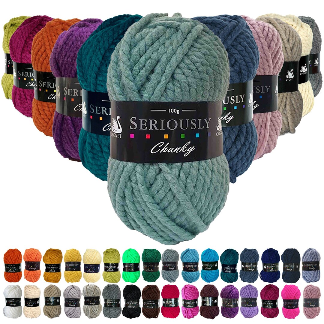 Cygnet Seriously - SUPER CHUNKY Yarns - 100% Acrylic 100g Ball - for ...
