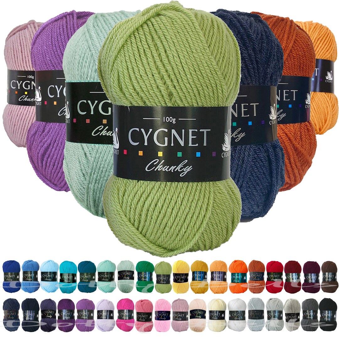 Cygnet CHUNKY - Acrylic Yarns - 100g Ball for Knitting & Crochet - Etsy UK