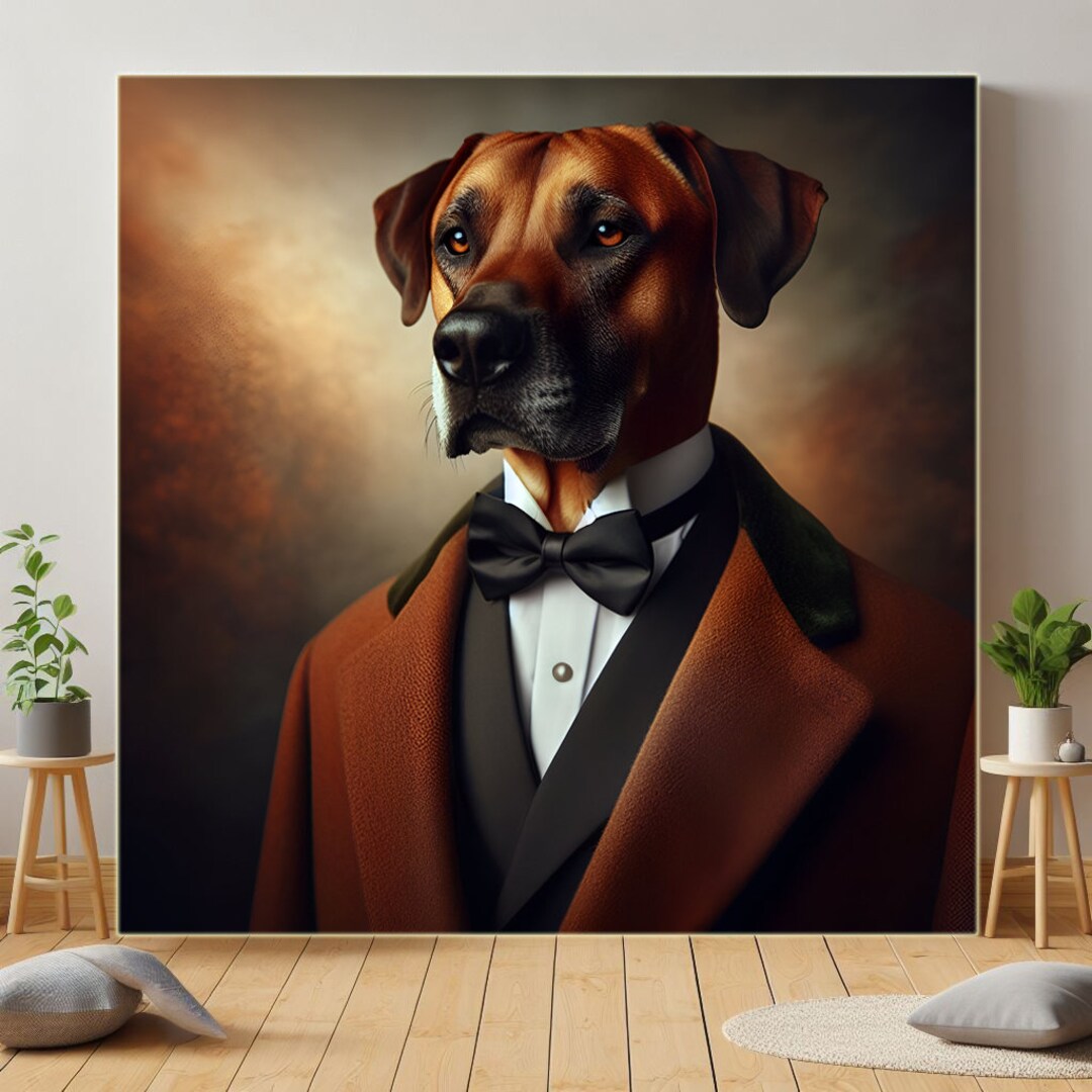 Sherlock Mystery, Animal Canvas Art, Noble Dog Wall Decor, Canvas Wall ...