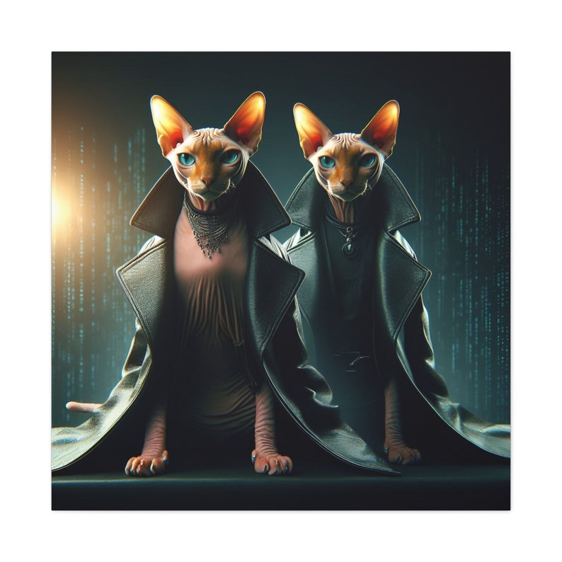 Matrix Neo Sphinx Cats Canvas Art, Sphinx Cats Canvas Art Print, Sphynx ...