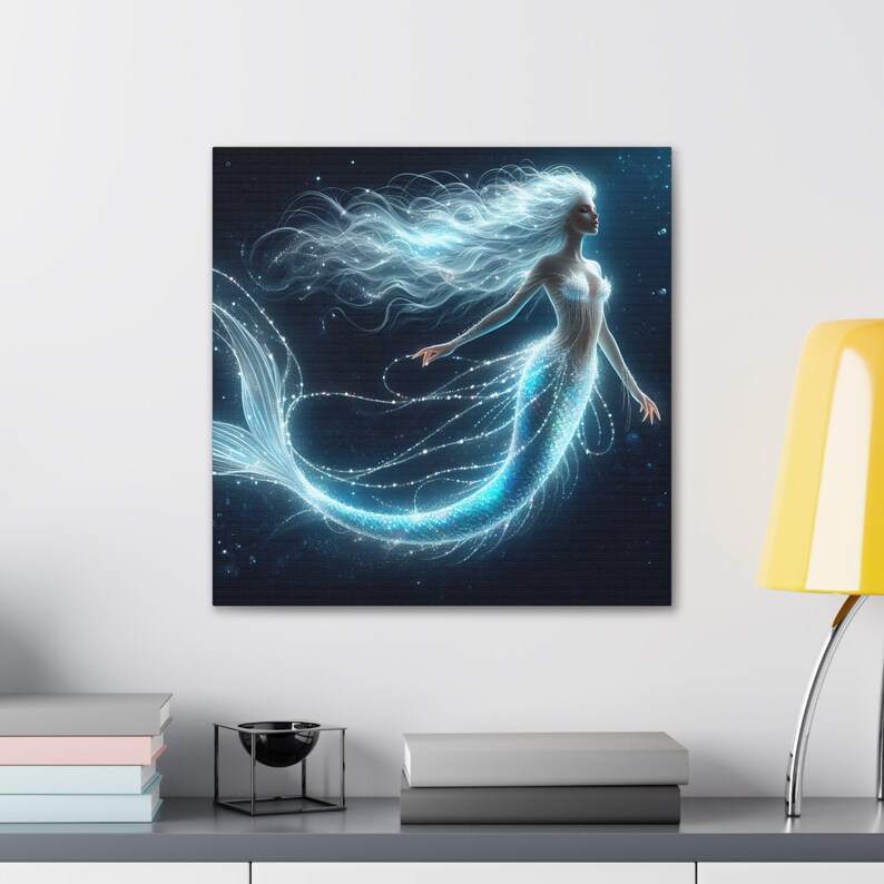 Mermaid Wall ART Decor, Mermaid Canvas Print, Mermaid Decor for Her ...