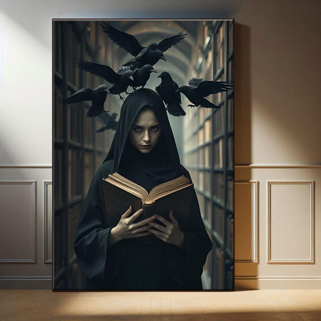 Dark Witchcore Bookish Wall Art, Dark Academia Halloween Decor, Gothic ...