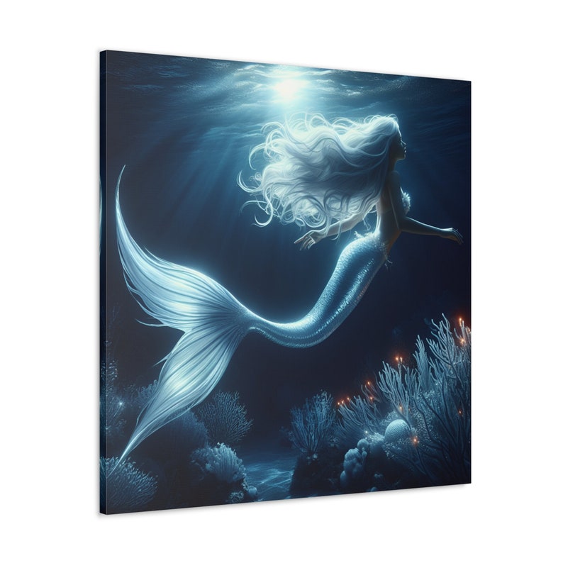 Mermaid Canvas Wall Art, Mermaid Gift for Her, Mermaid Fantasy Canvas ...