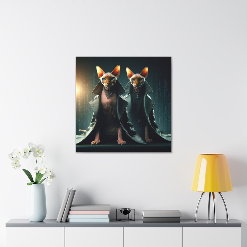 Matrix Neo Sphinx Cats Canvas Art, Sphinx Cats Canvas Art Print, Sphynx ...